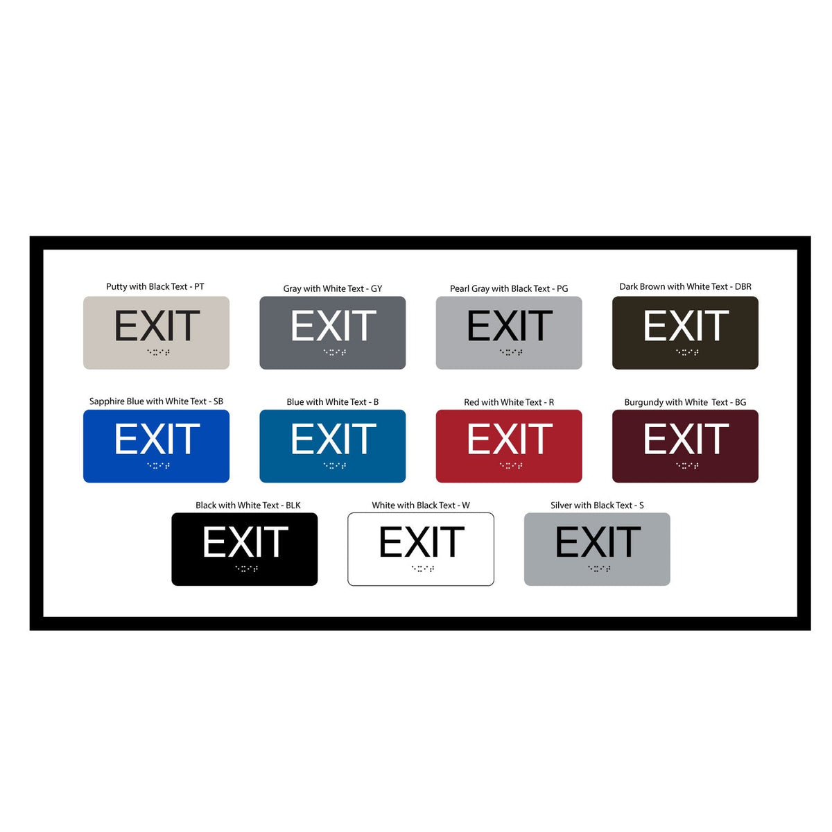 ADA Exam Room 4 Sign with Braille - Several Colors - 8" x 4" - Nap ADA ...