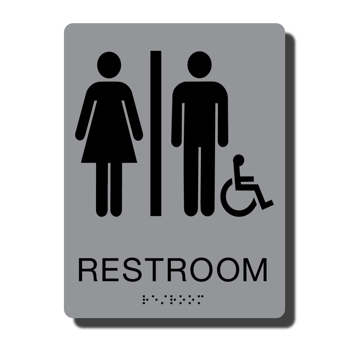ADA Handicap Restroom Sign with Braille - Several Colors - Nap ADA ...