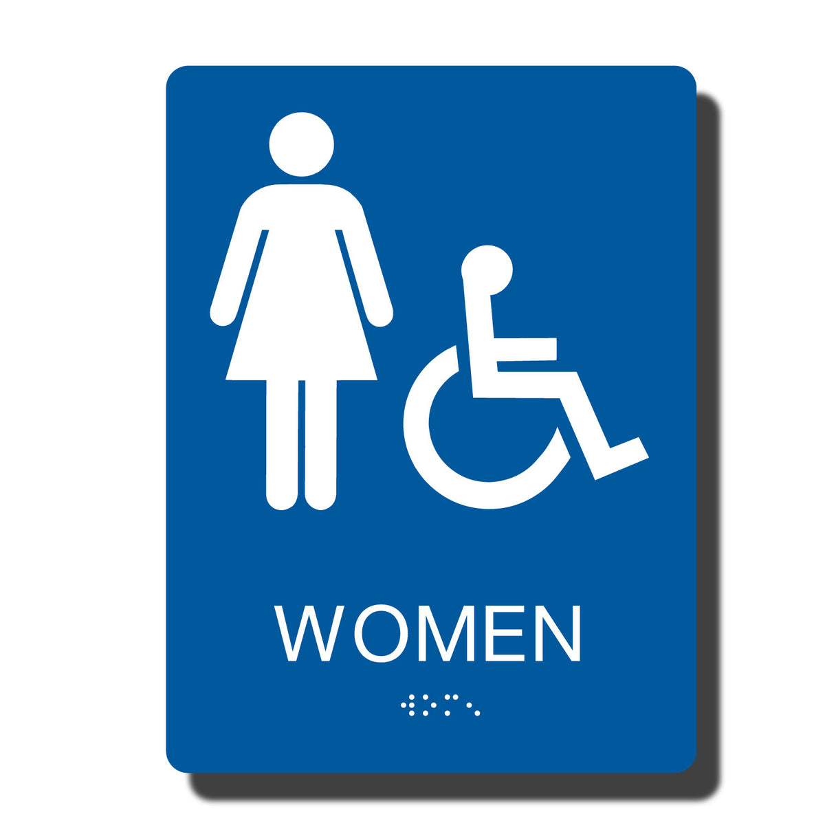 ADA Women's Handicap Restroom Sign with Braille - NapADASigns.com