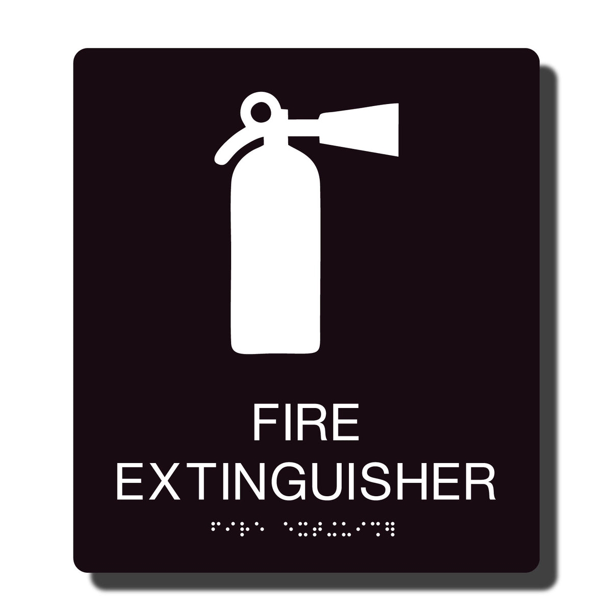 ADA Fire Extinguisher Sign with Braille - Several Colors - NapADASigns.com